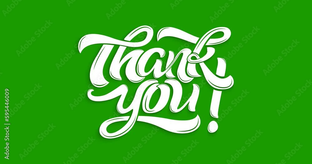 Thank You. Animation text handwritten Inscription calligraphy with ink ...