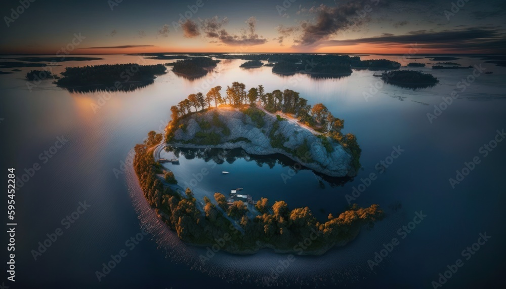 A breathtaking aerial view of the Island Twilight captured during the ...
