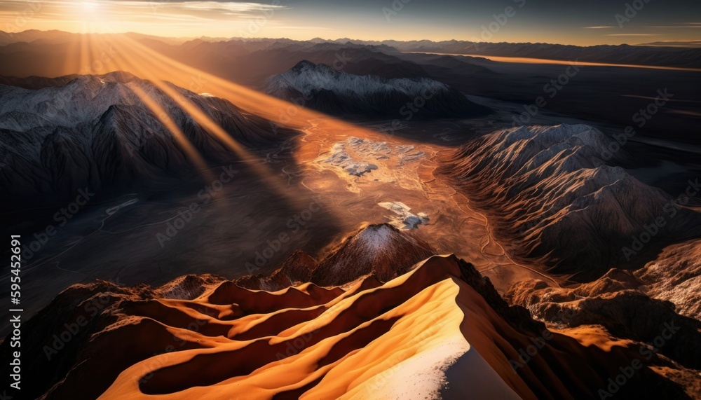 Majestic Mountain range Sunrise : A Stunning Aerial View with a Touch ...