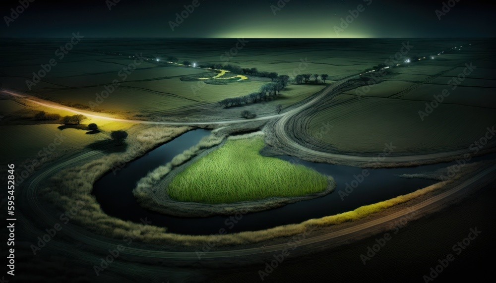 A breathtaking aerial view of the Prairie Midnight captured during the ...