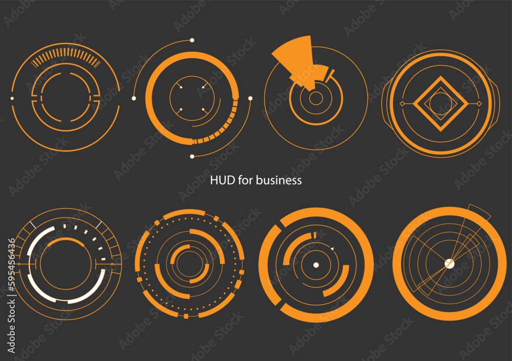 HUD UI for business set. futuristic user interface stock vector, HUD ...