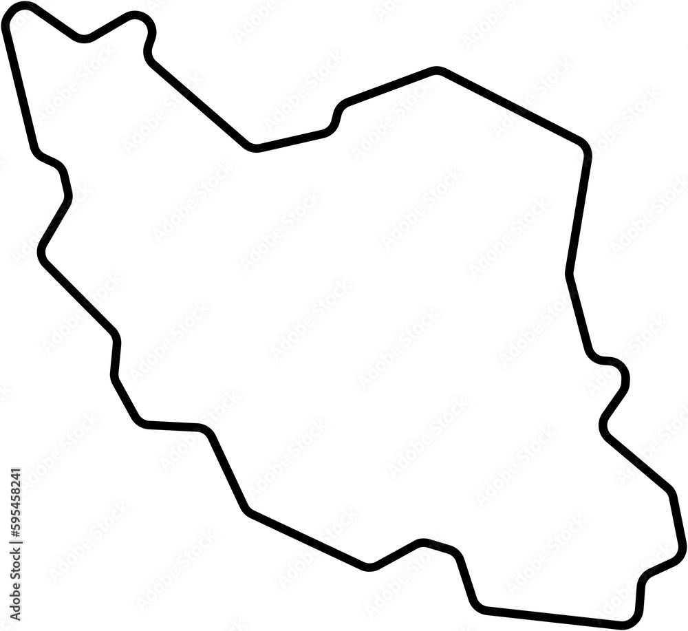drawing of iran map. Stock Illustration | Adobe Stock
