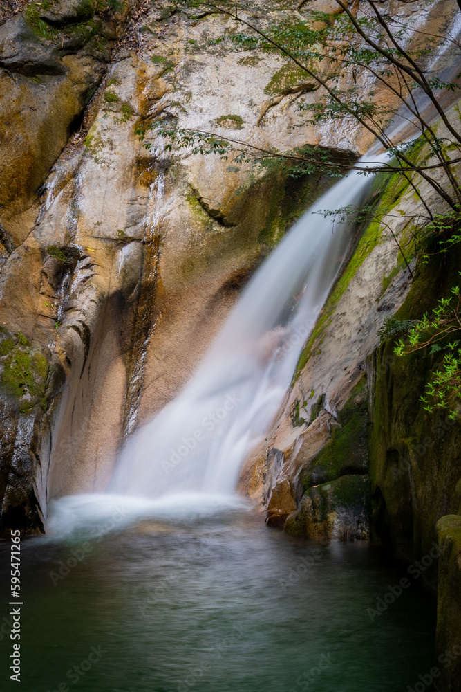 Beautiful and serene waterfall at Jakuchi Gorge, Goryu Falls, 7 falls ...