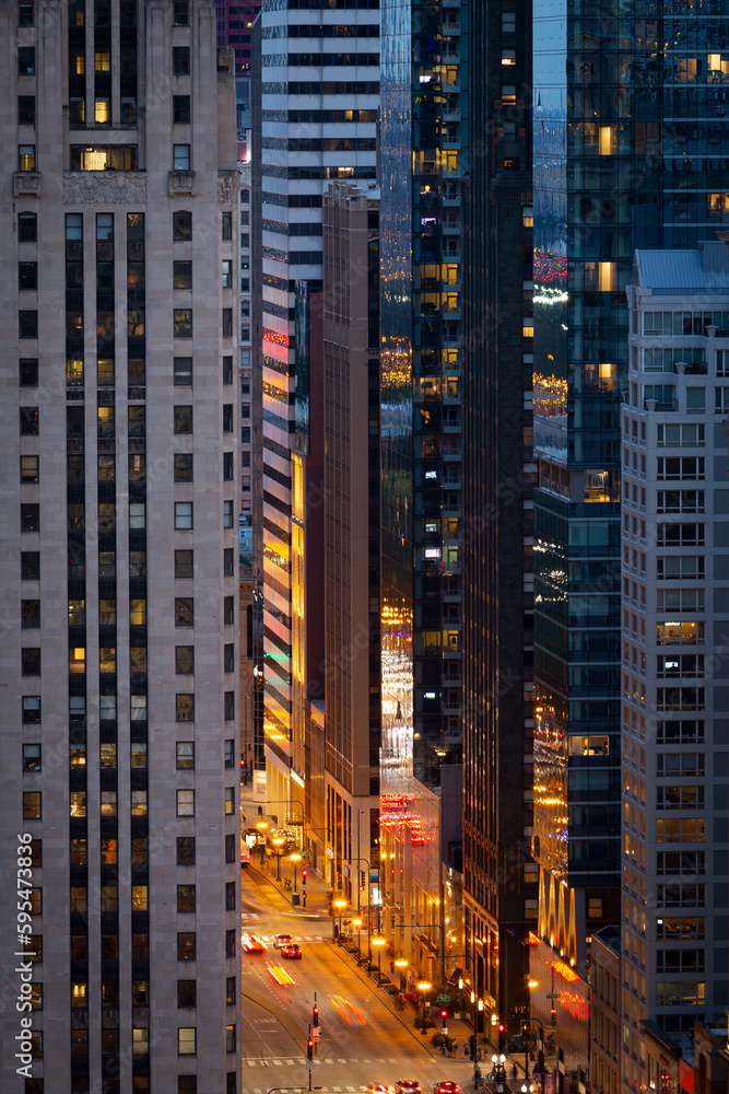 Facades of Chicago's downtown high-rise architecture. Stock Photo ...
