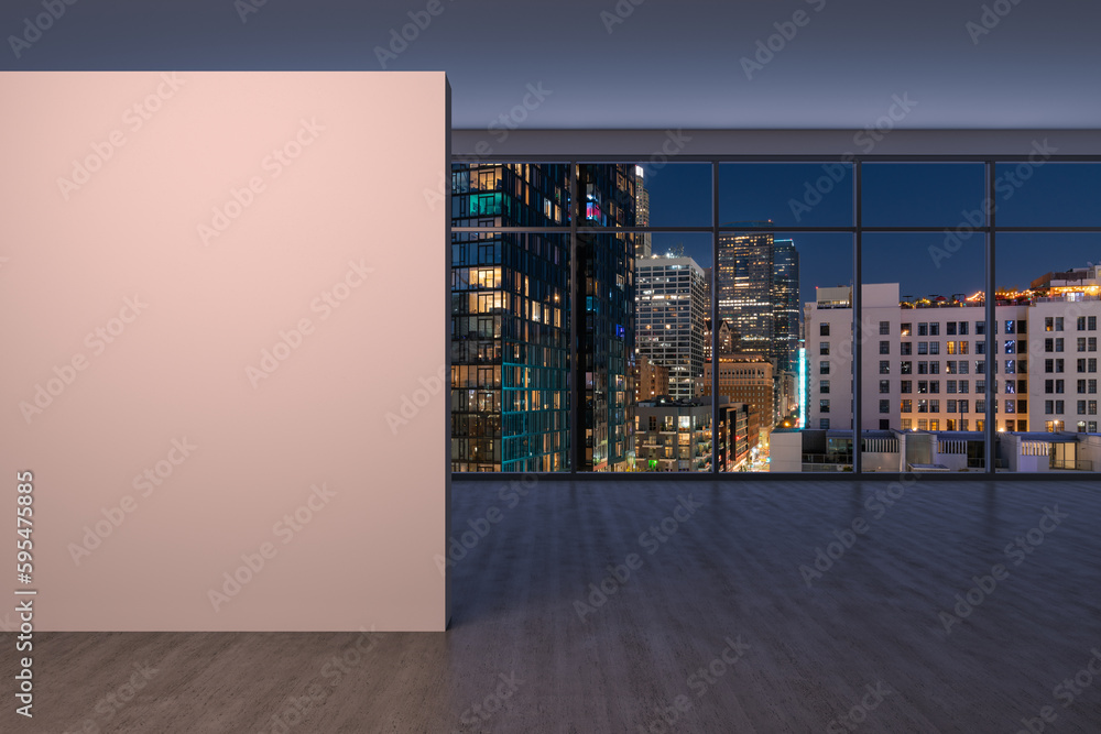 Downtown Los Angeles City Skyline Buildings from High Rise Window ...