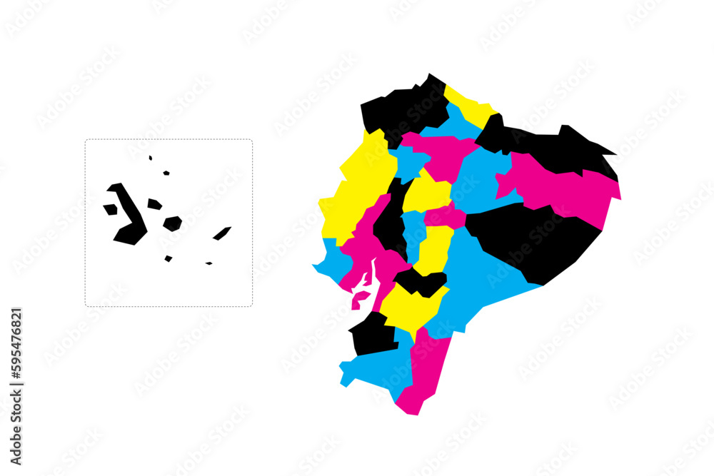 Ecuador political map of administrative divisions - provinces. Blank ...