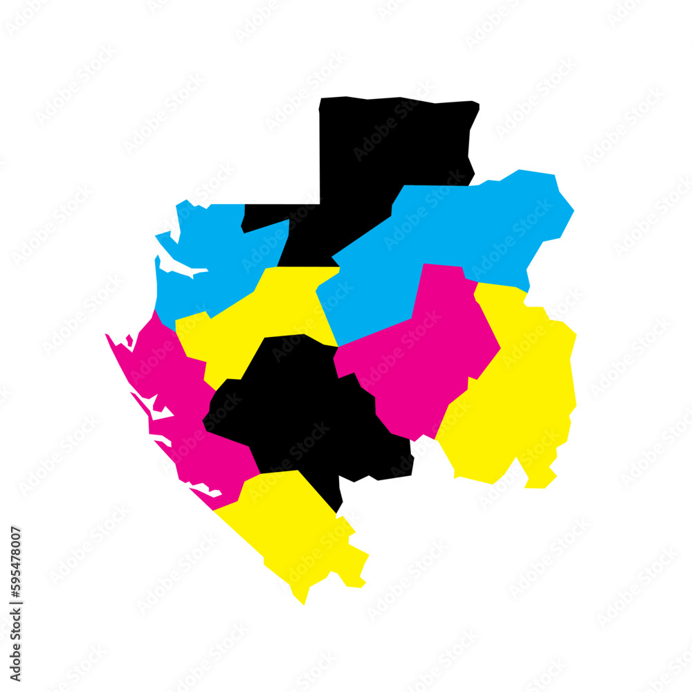 Gabon political map of administrative divisions - provinces. Blank ...