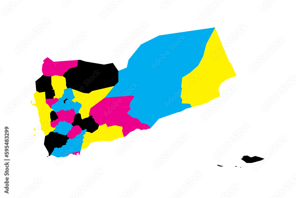 Yemen political map of administrative divisions - governorates and ...