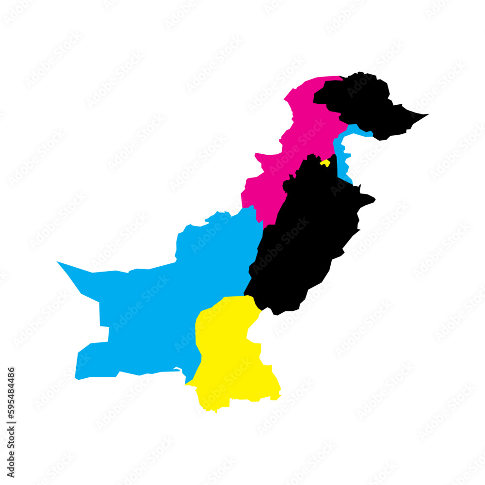 Pakistan political map of administrative divisions - provinces and ...