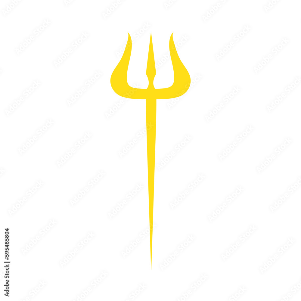 God Shiva Trishool tattoo symbol vector isolated. Trident, weapon of ...