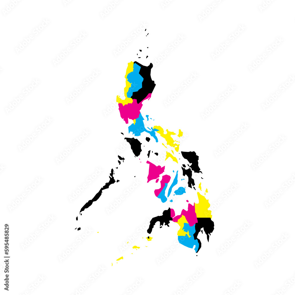 Philippines political map of administrative divisions - regions. Blank ...