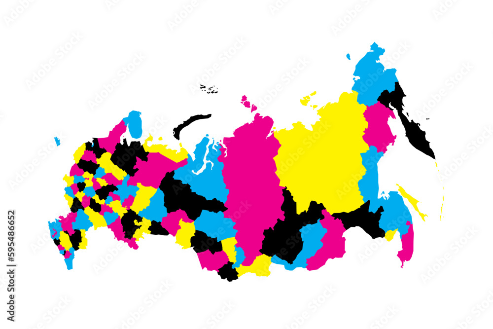 Russia political map of administrative divisions - oblasts, republics ...