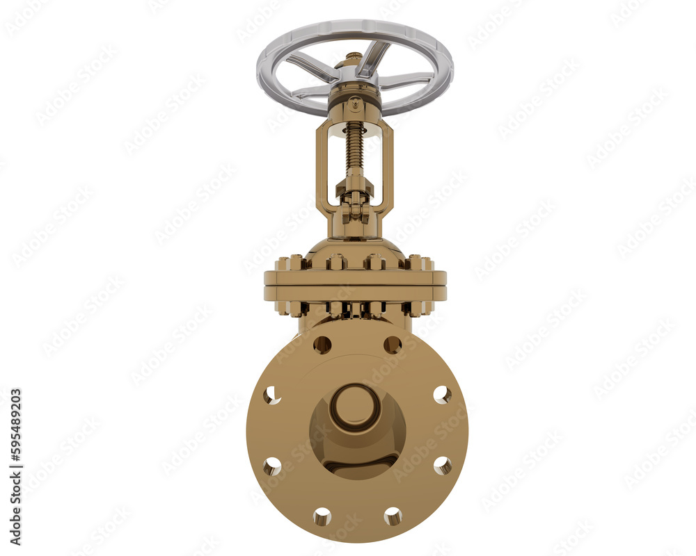 Gate valve isolated on transparent background. 3d rendering ...