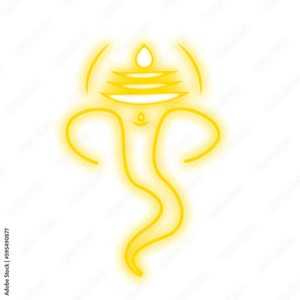 Ganesha Neon of the Indian God of religion symbol of the elephant ...