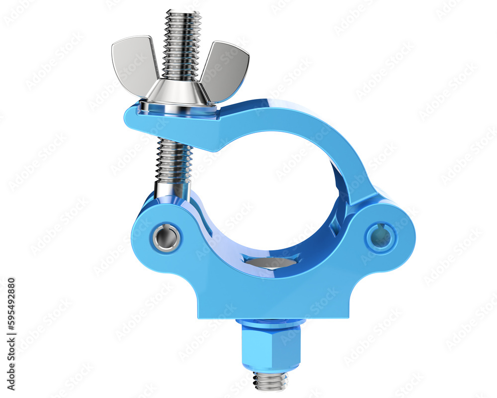 Pipe clamp isolated on transparent background. 3d rendering ...