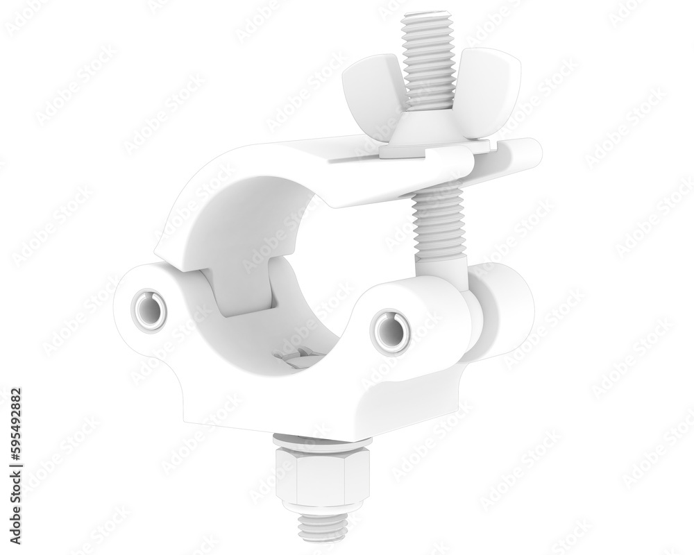 Pipe clamp isolated on transparent background. 3d rendering ...