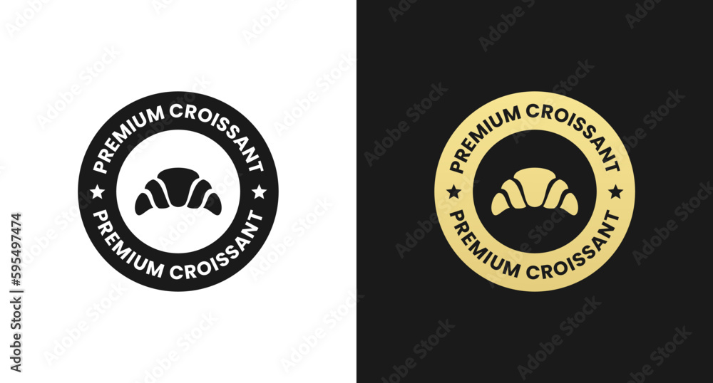 Croissant label vector or Croissant stamp vector isolated in flat style ...