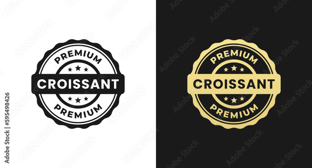 Croissant label vector or Croissant sign vector isolated in flat style ...