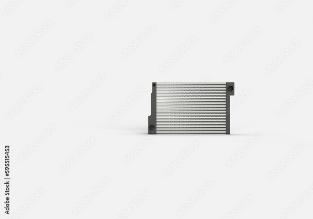 Car radiator for engine cooling. 3d render on the topic of car parts ...