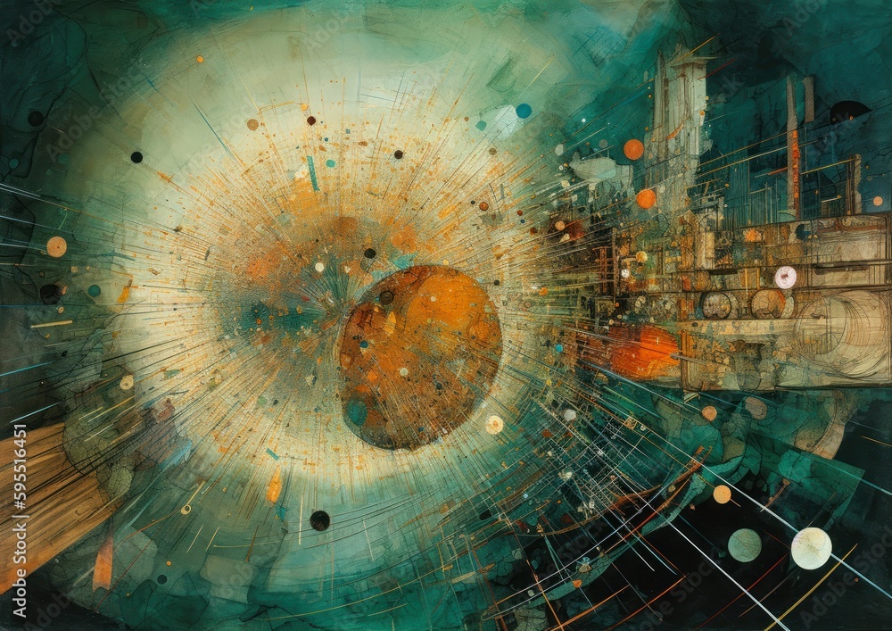 estimation boson particle physics illustration lots circles liminal ...