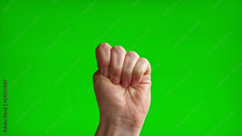 Female Hand with Beige Manicure making Rise Up Sign Symbol with her ...