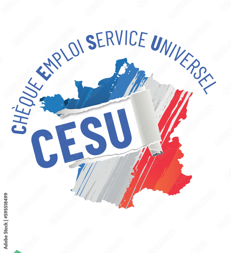 CESU - C.E.S.U. - Chèque emploi service universel Stock Vector | Adobe Stock