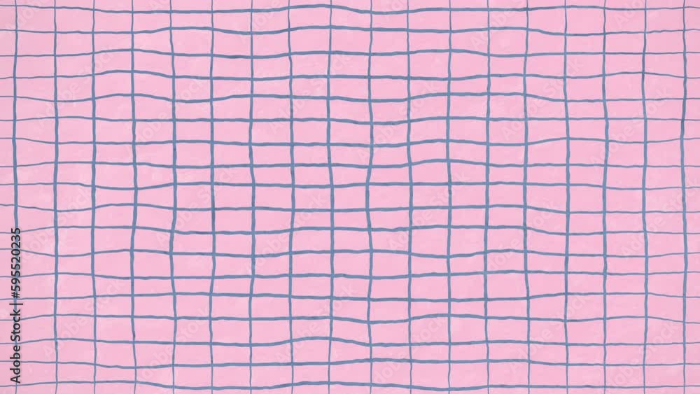 jittery Hand drawn grid pattern on a pink background with pastel colors ...