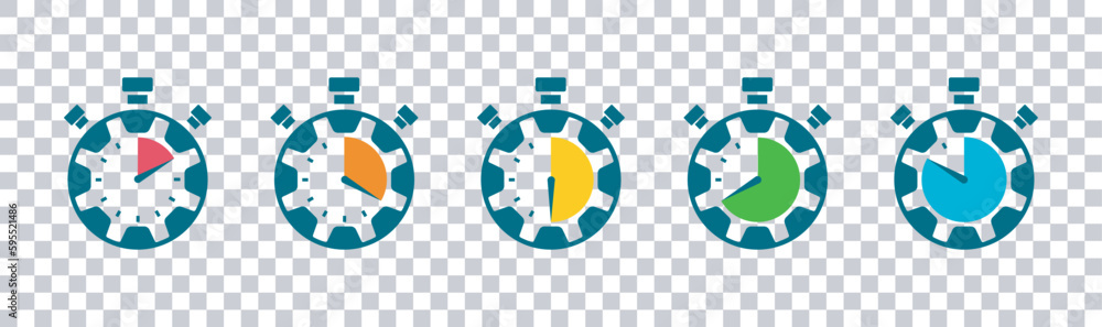 Stopwatch icon or Chronometer icon thin lines Flat Icon Solid style ...