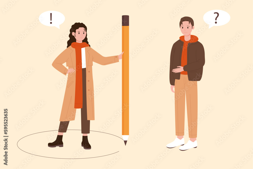 Personal borders and privacy protection vector illustration. Cartoon ...