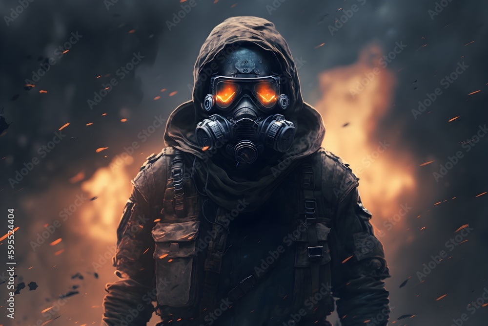 call of duty character in a dark art style dull colours apocalyptic 4K ...