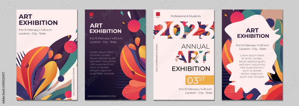 Set of abstract creative universal artistic templates. Good for poster ...