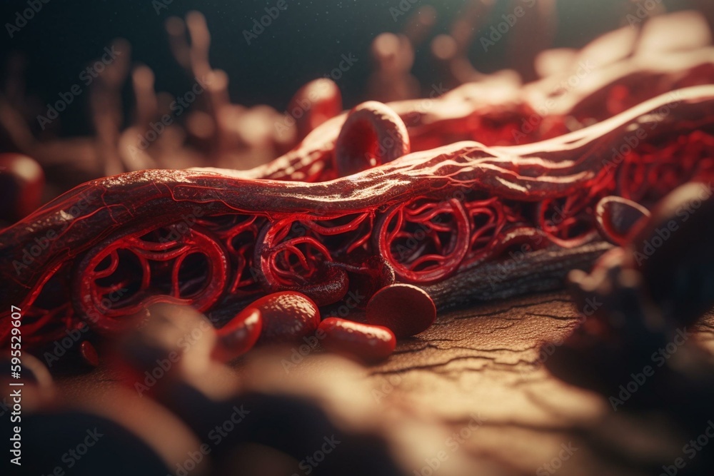 Buildup and narrowing of artery - atherosclerosis. Generative AI Stock ...