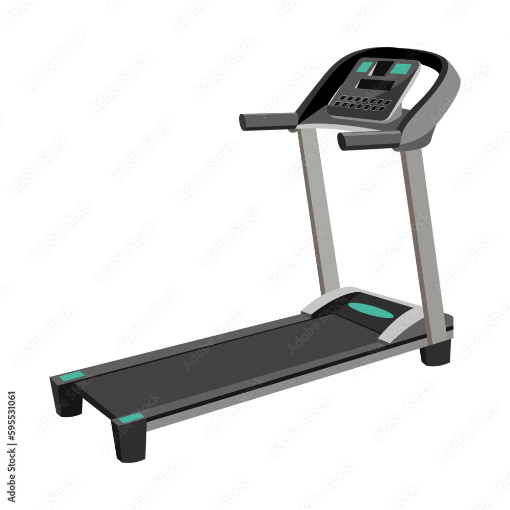 Vector illustration of a treadmill on a white background. The concept ...