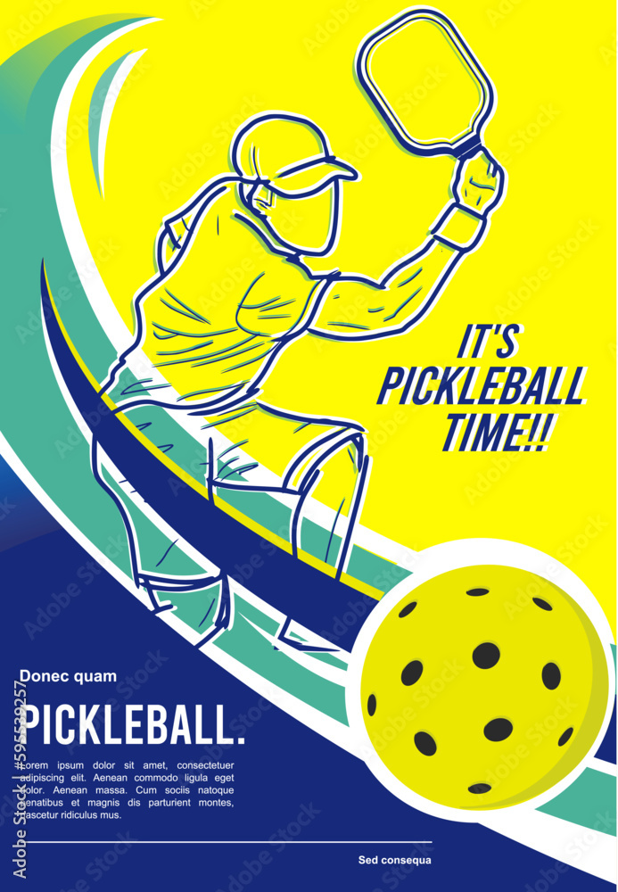 Premium Illustration of pickleball player in action best for your ...