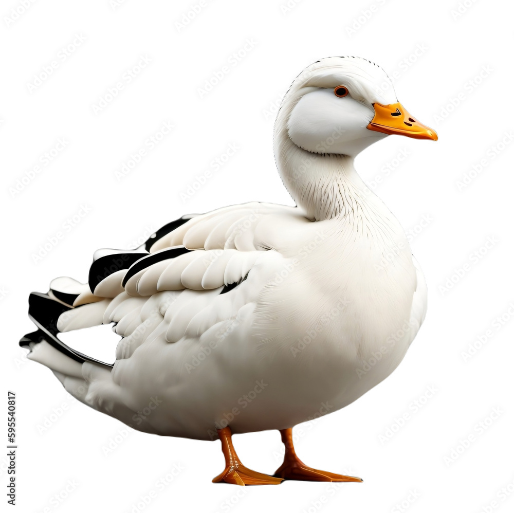white duck, village duck, isolated, transparent background. PNG ...