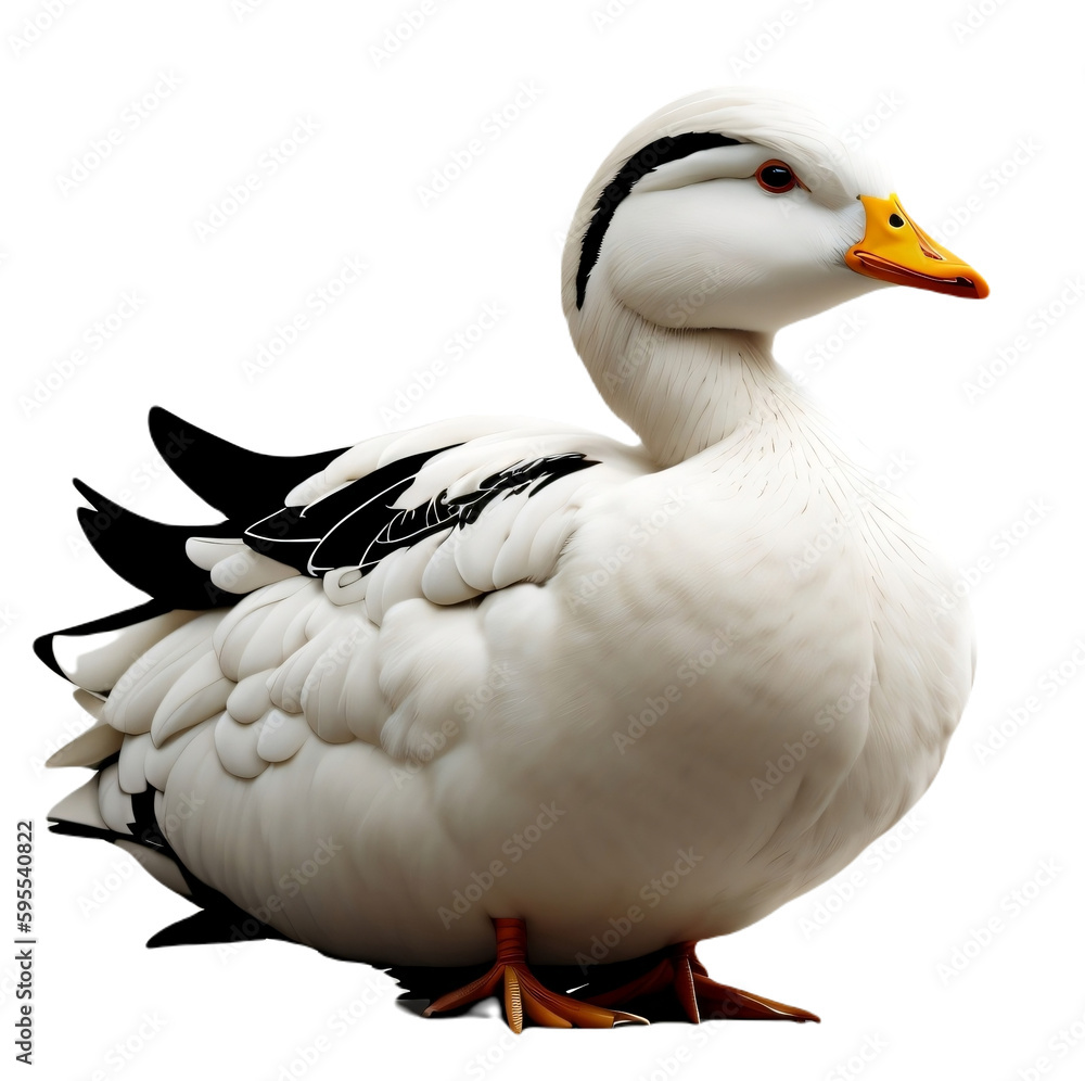 white duck, village duck, isolated, transparent background. PNG ...
