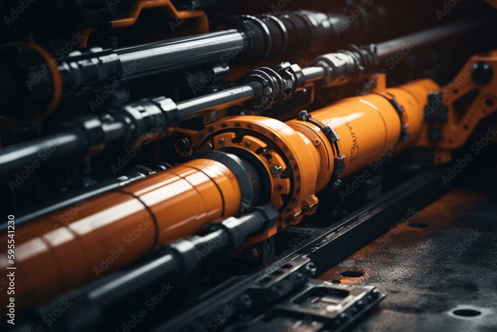 High-performance hydraulic cylinders. Image shows main driving ...