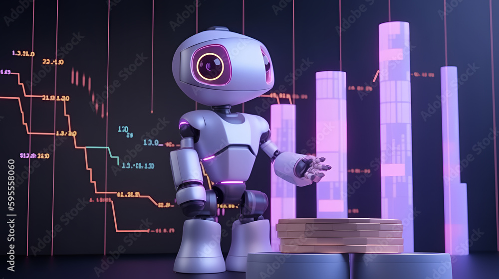 Modern Generative AI Bot Analysing Chart with Economic Growth Graph and the Markets for a ...