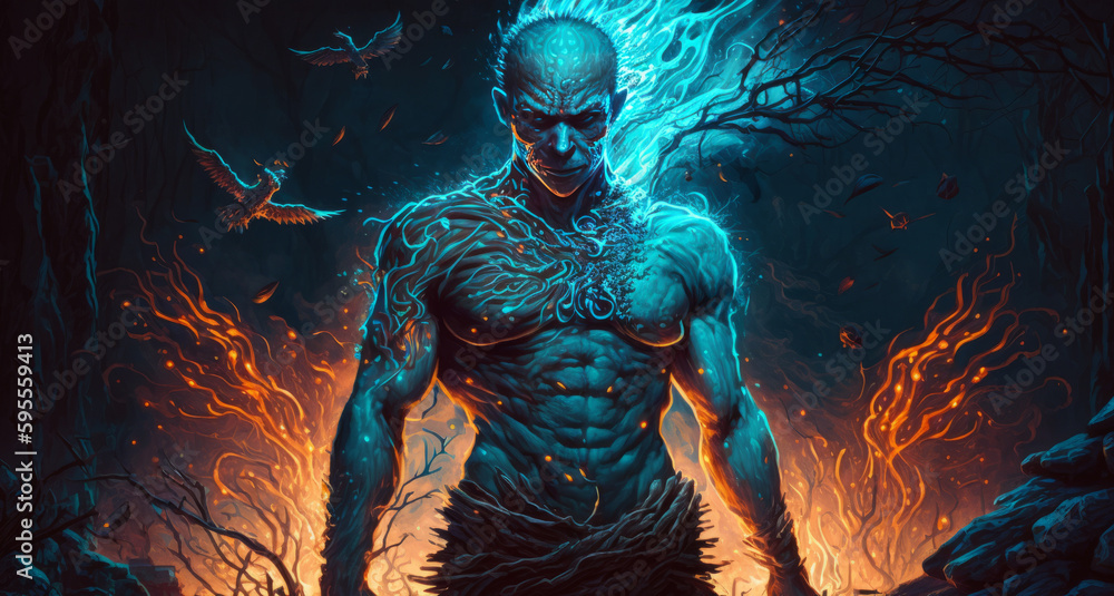 Prometheus and the theft of fire made with generative AI--- Desktop ...