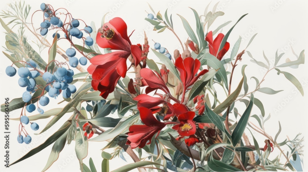Floral banner, card, mock up. Greeting card with protea Australian ...