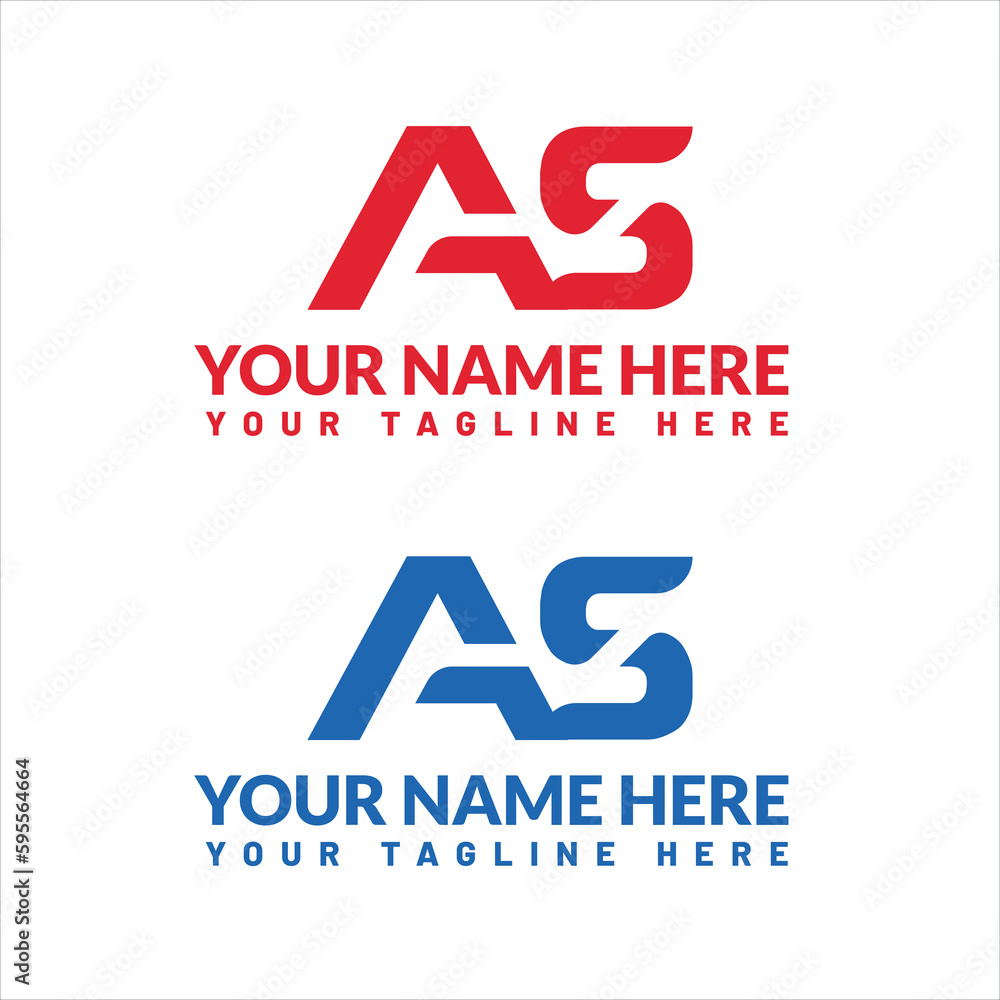 AS letter logo or as text logo and as word logo design 11. Stock Vector ...