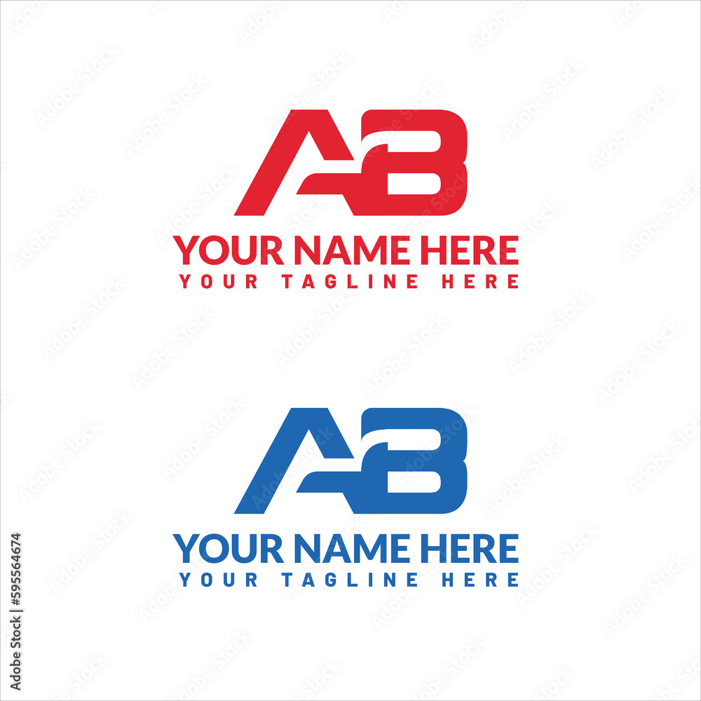 AB letter logo or ab text logo and ab word logo design 39. Stock Vector ...