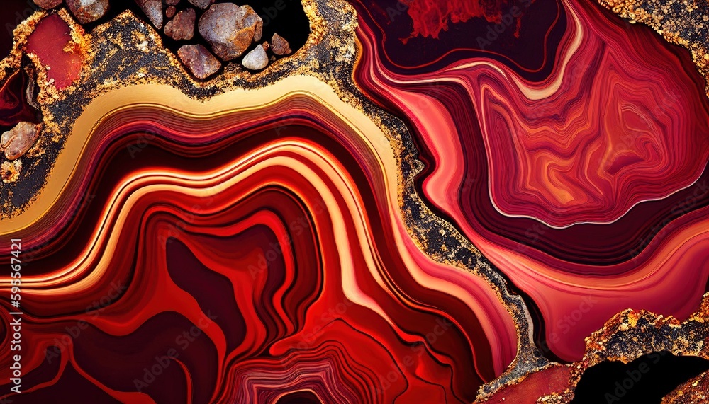 Red Geode Textures Backgrounds, Gemstone cross section, Generative AI ...