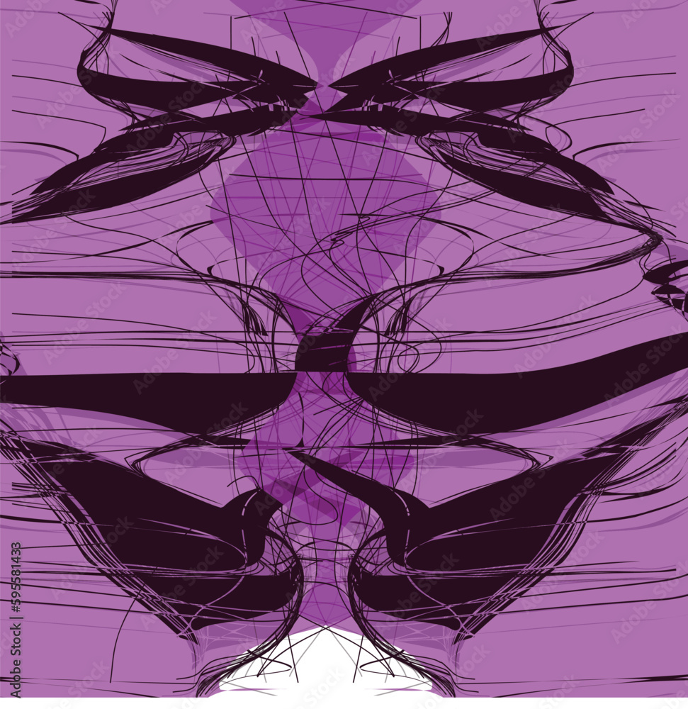 Symmetrical spooky pattern on a purple background. Useful in the design ...