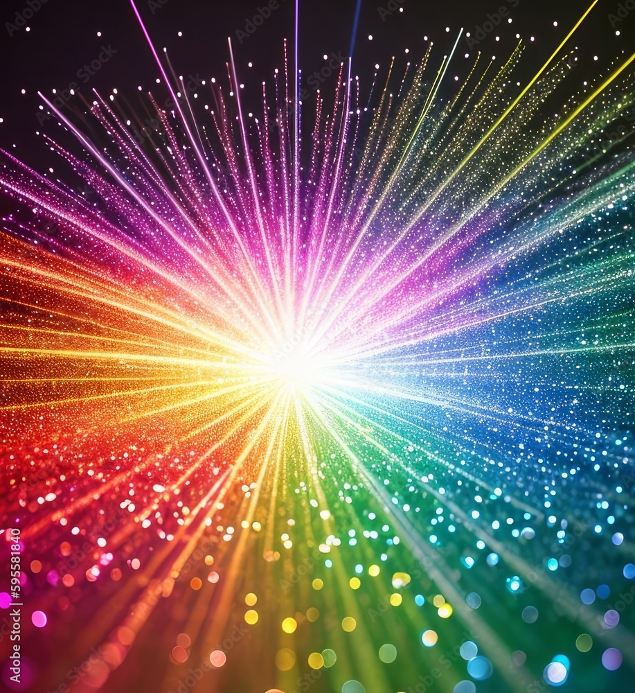 Rainbow-colored, brightly sparkling sparks, fireworks, Bengal lights ...