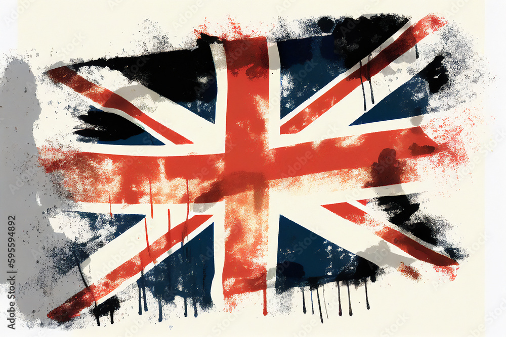 Distressed dark worn background of a vintage Union Jack national flag ...
