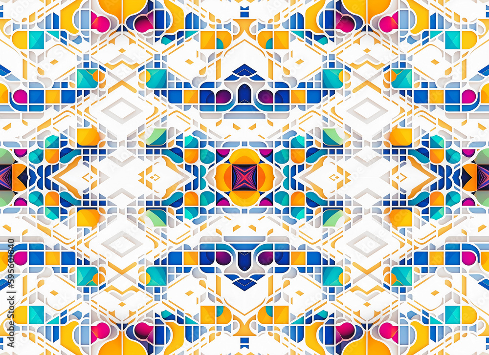Cool Rapport Tileable Retro Style With Abstract Figures Random Seamless Tileable Pattern Of