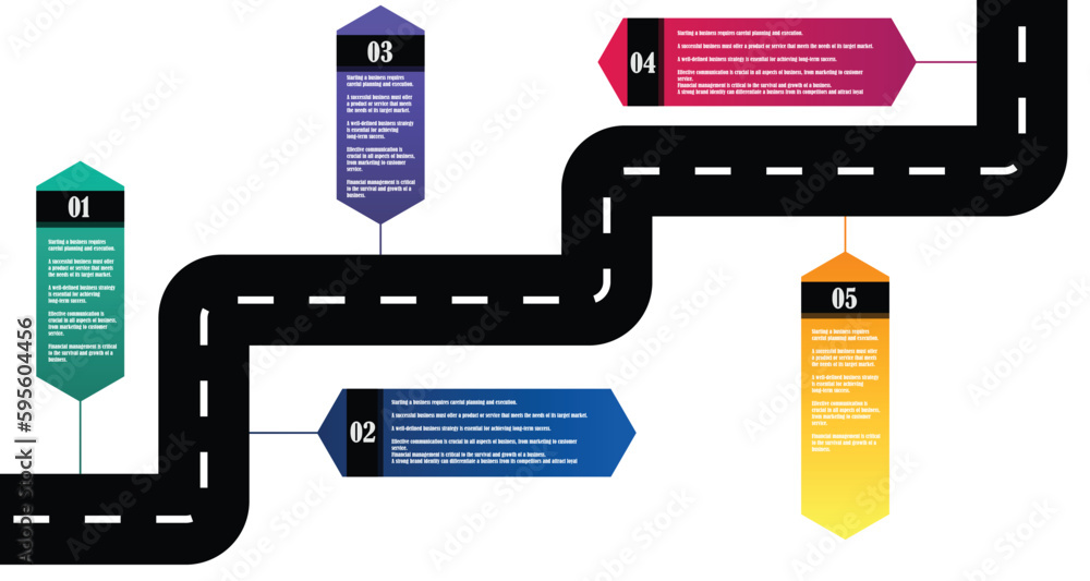 Road map infographic template for business information presentation ...