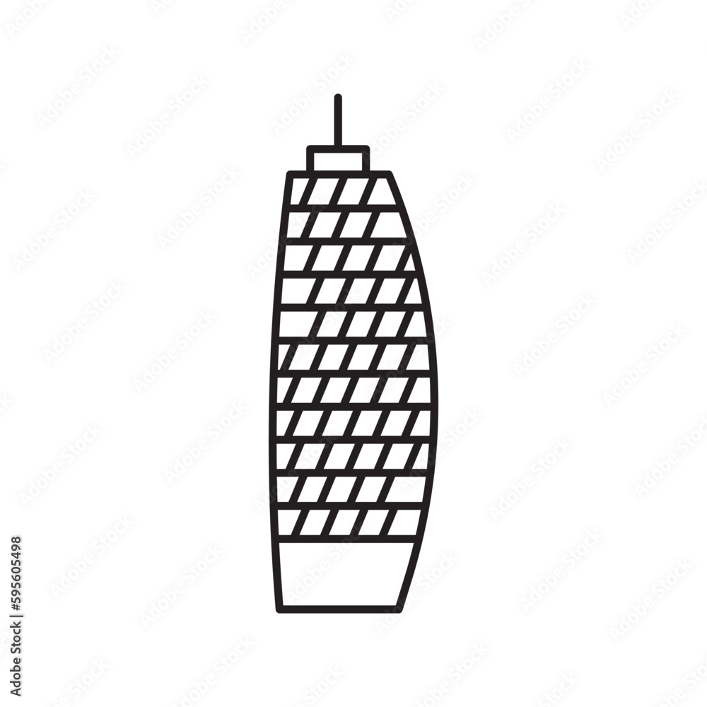 Building vector linear icon. Building flat sign design. Building symbol ...