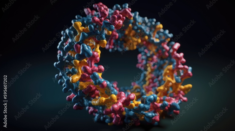 3d Visualization Of Protein Folding Intricate Molecular Process Scientific Illustration